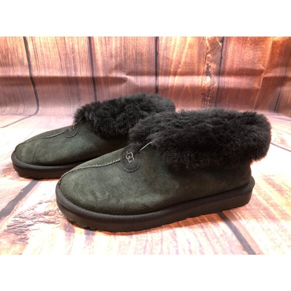 UGG | Shoes | Ugg Mate Revival 5 Black Suede Sheepskin Slip On Shoes ...